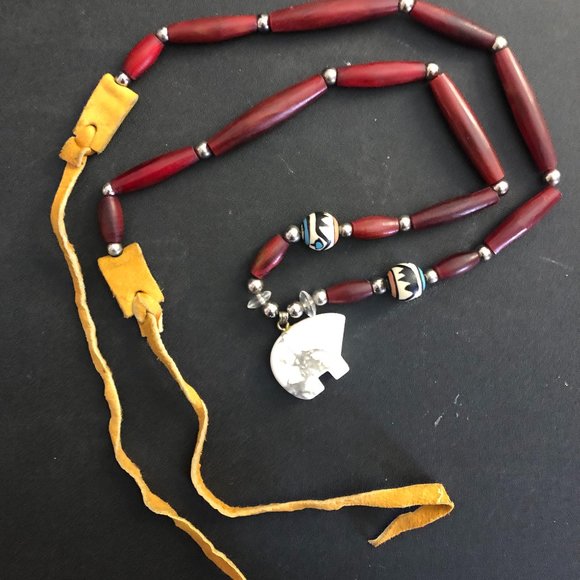 None | Jewelry | Native American Bone And Bead Necklace | Poshmark